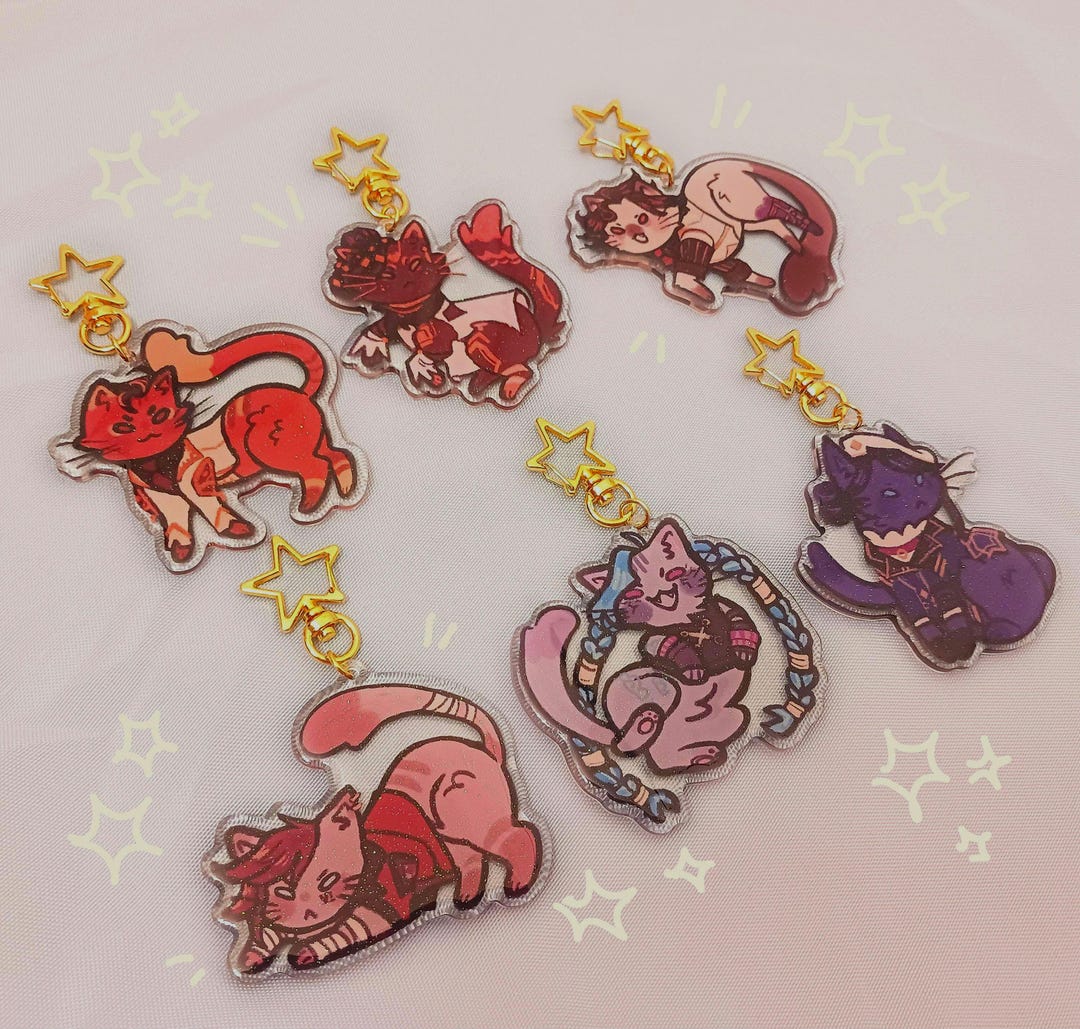 Arcane Cat Keychains / League of Legends Keychains / Glitter Epoxy ...