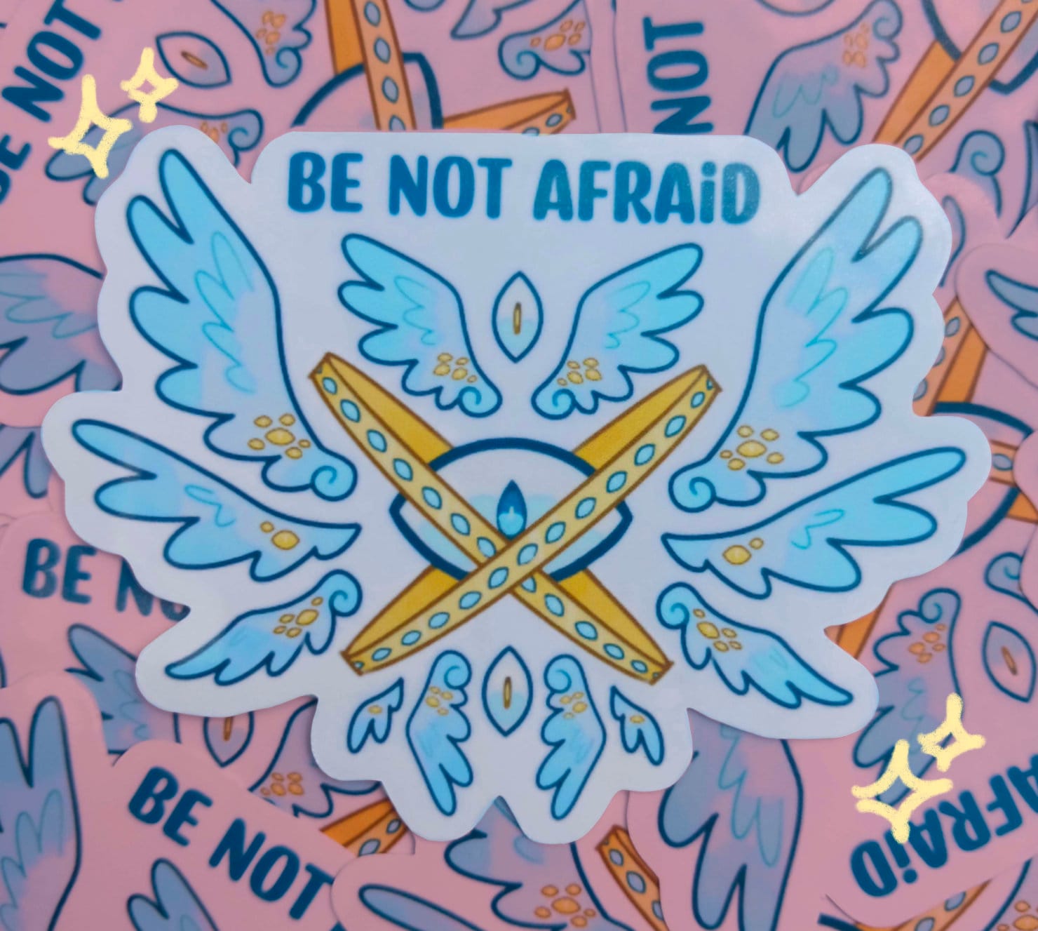 Be Not Afraid Angel Laminated Sticker - Etsy