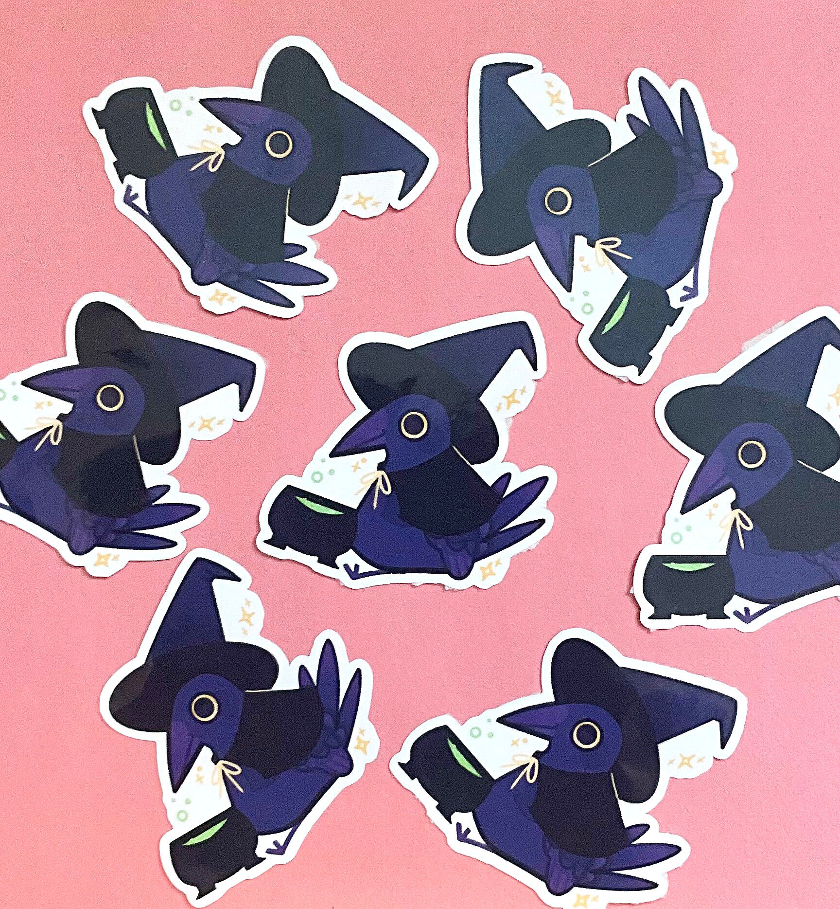 Crow With Cauldron Laminated Sticker - Etsy