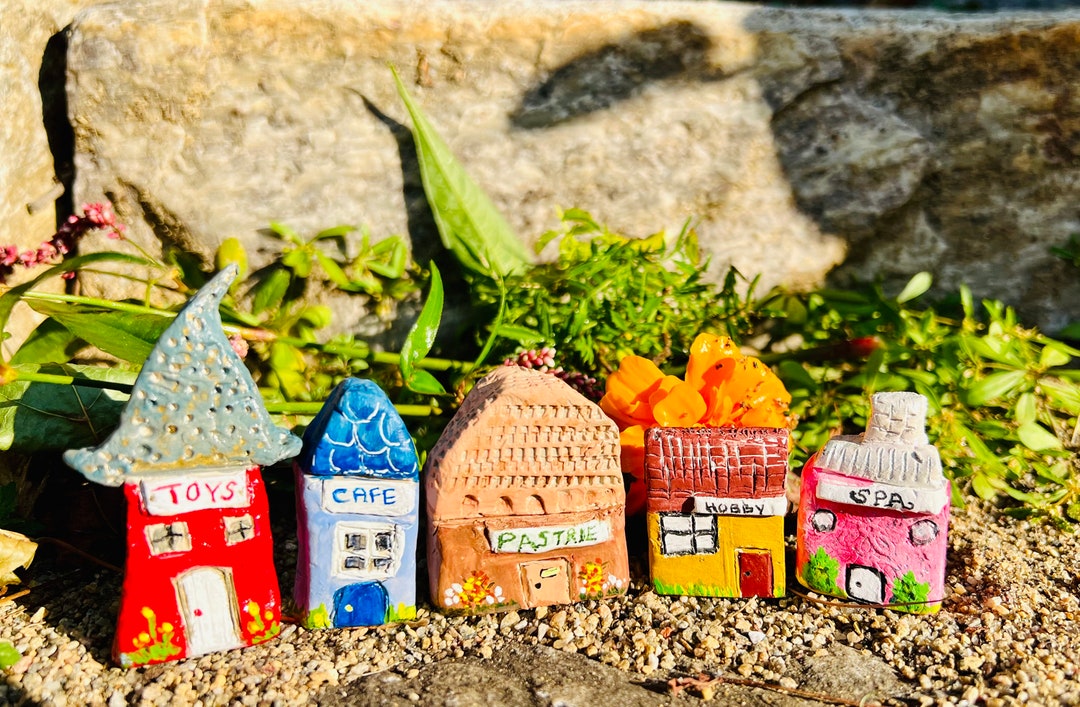 Charming Clay Bungalow, Whimsical Pottery Houses, Handcrafted Miniature ...