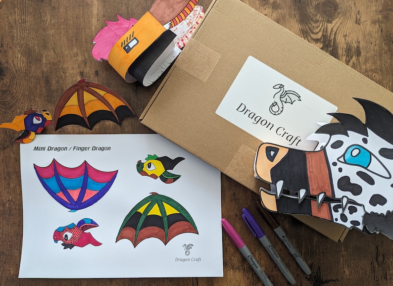 Paper Dragon Puppet Builder Kit. Wolf Dragon, Tiktok Dragon. Tiktok ...