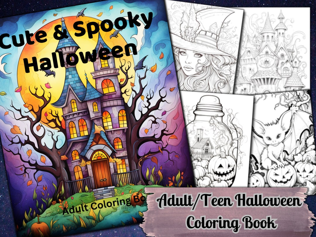 Halloween Coloring Pages: 25 Spooky Designs for Adults & Teens (PDF ...