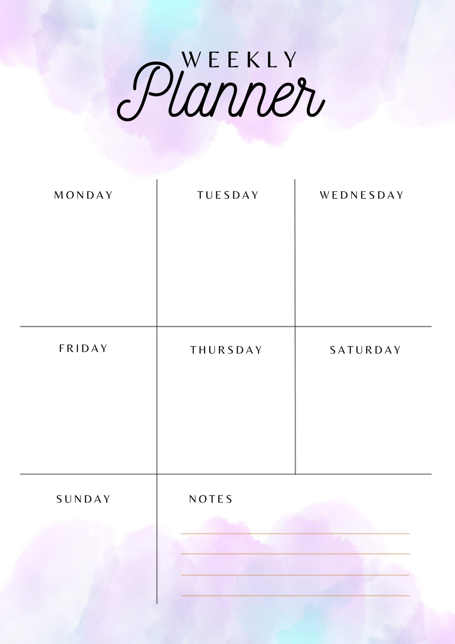 Simple Weekly Planner Printable - Undated, Minimalist & Organized ...