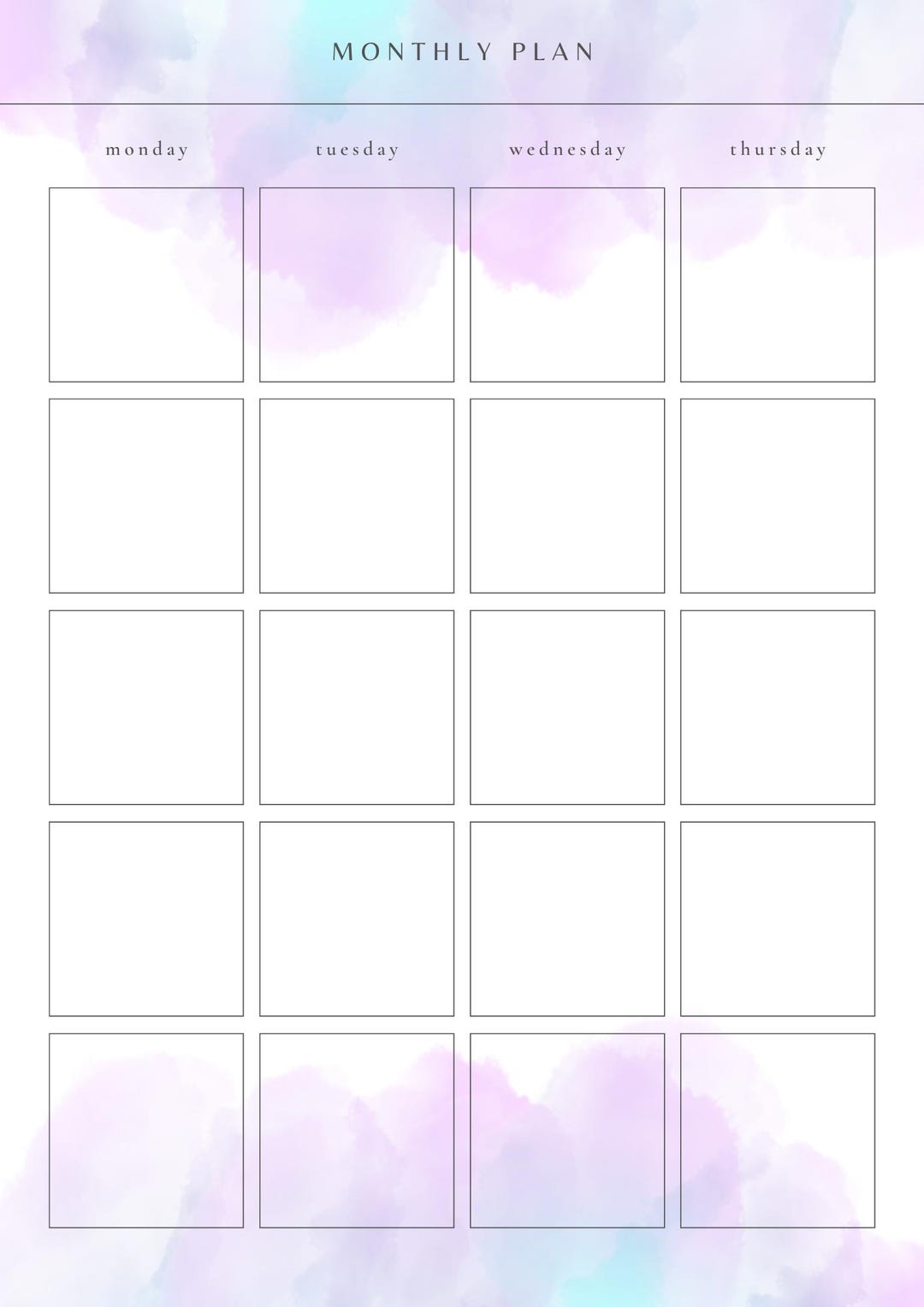 Monthly Planner Printable - Undated Calendar for Goal-setting ...