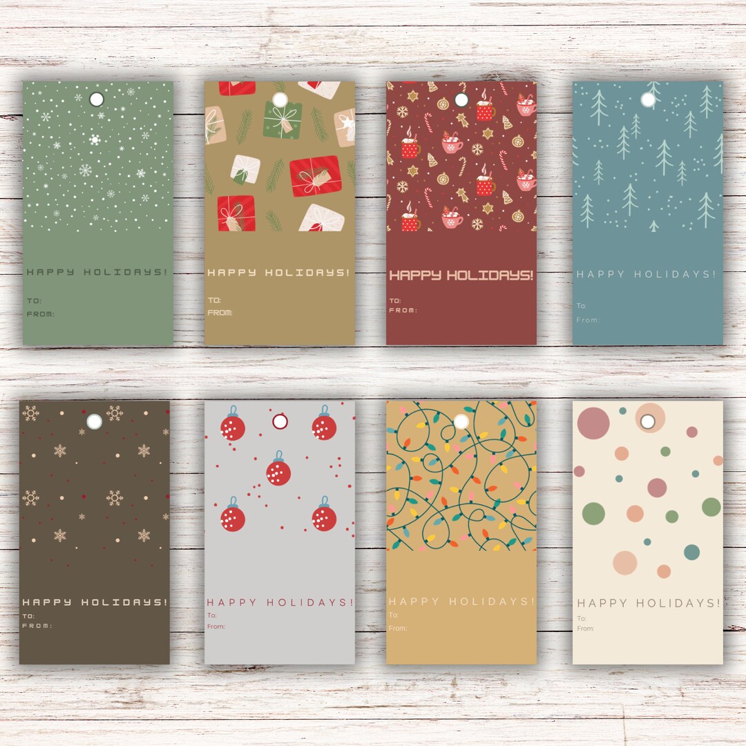Christmas Gift Tags Printable, Holiday Digital Download, Christmas Tag ...