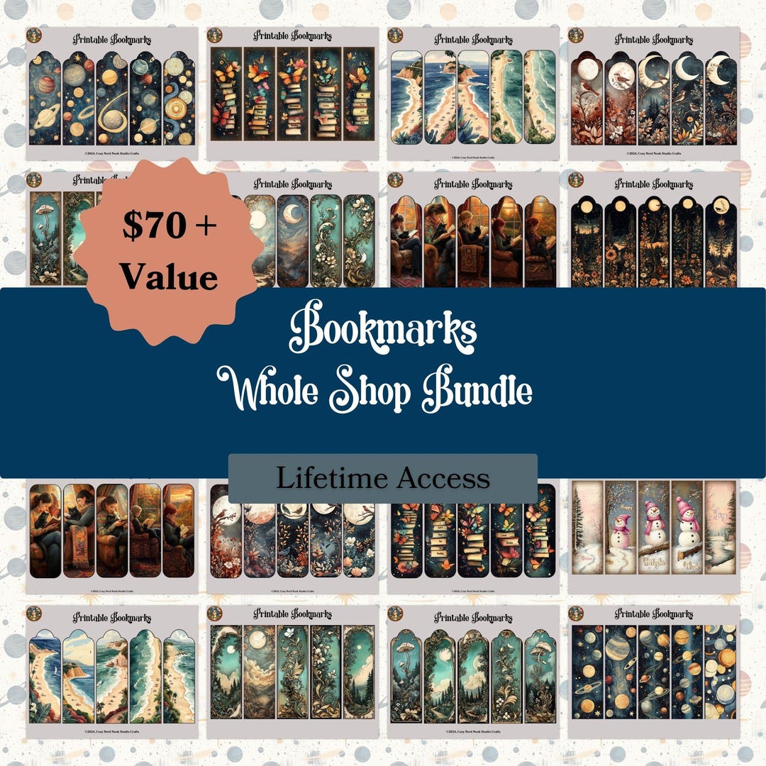 Printable Bookmarks Whole Shop Bundle: JPG + Cricut Files - Etsy