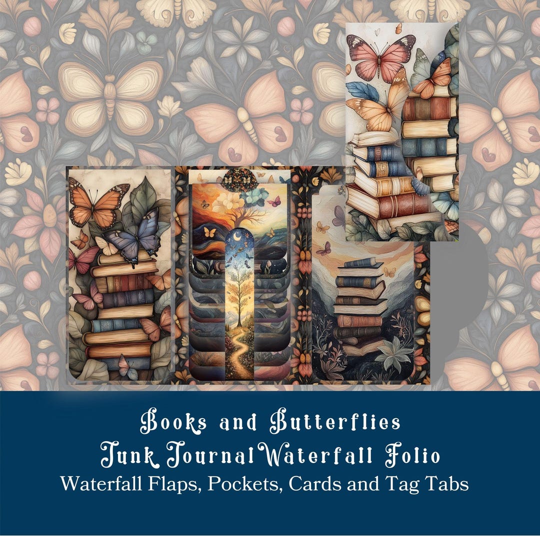 Waterfall Junk Journal Folio – Books and Butterflies - Ephemera Keeper ...