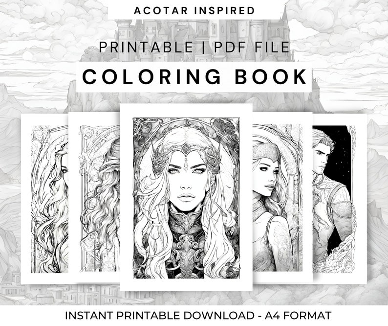 ACOTAR Coloring Book Dive Into the Magical World of Sarah J Maas SJM ...