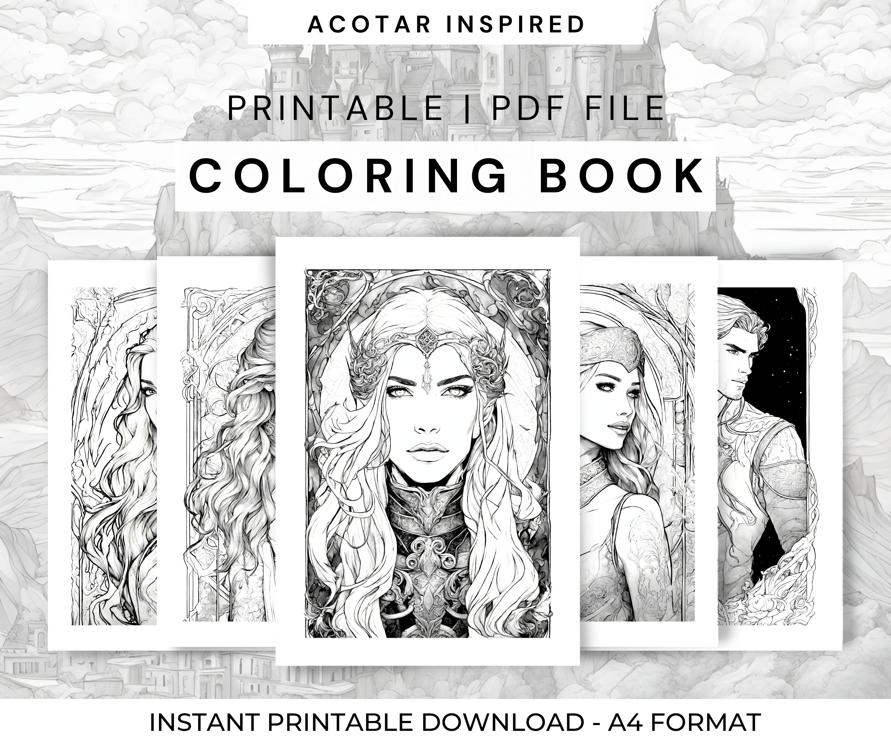 ACOTAR Coloring Book Dive Into the Magical World of Sarah J Maas SJM ...