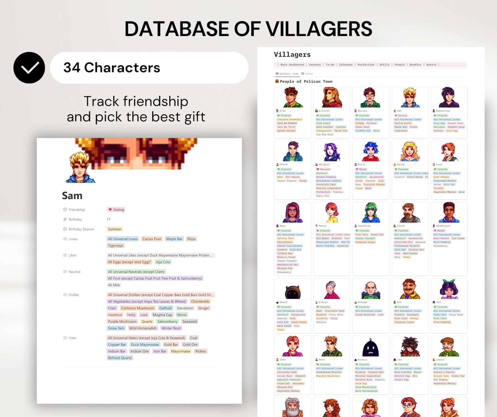 Custom Stardew Valley Notion Planner Bundle With 12 Databases - Etsy
