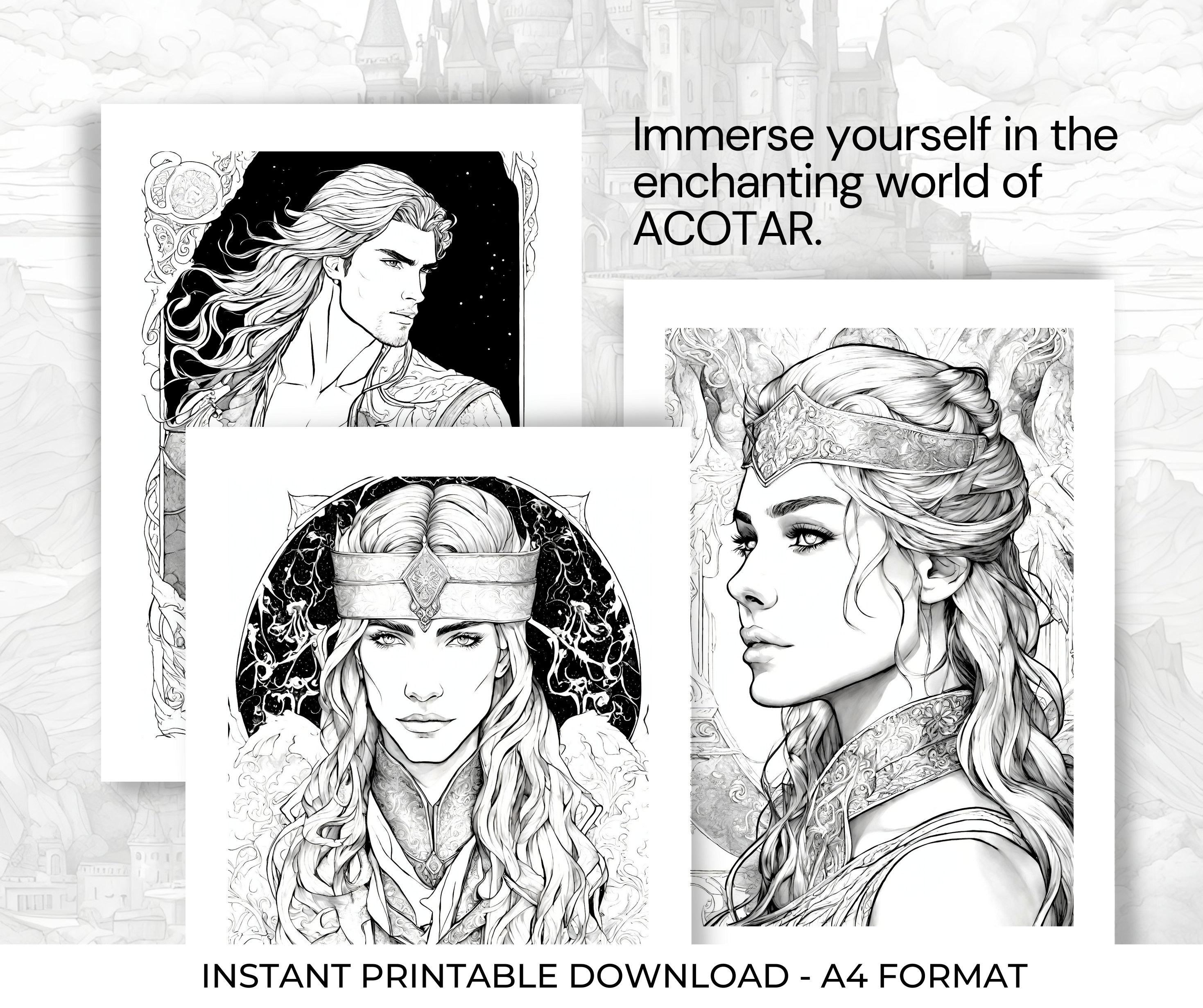 ACOTAR Coloring Book Dive Into the Magical World of Sarah J Maas SJM ...