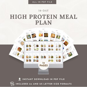14-day High Protein Meal Plan: Recipes & Food List (PDF Download) - Etsy