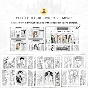 ACOTAR Inspired Printable Bundle: Coloring Pages, Bookmarks, Planner - Etsy