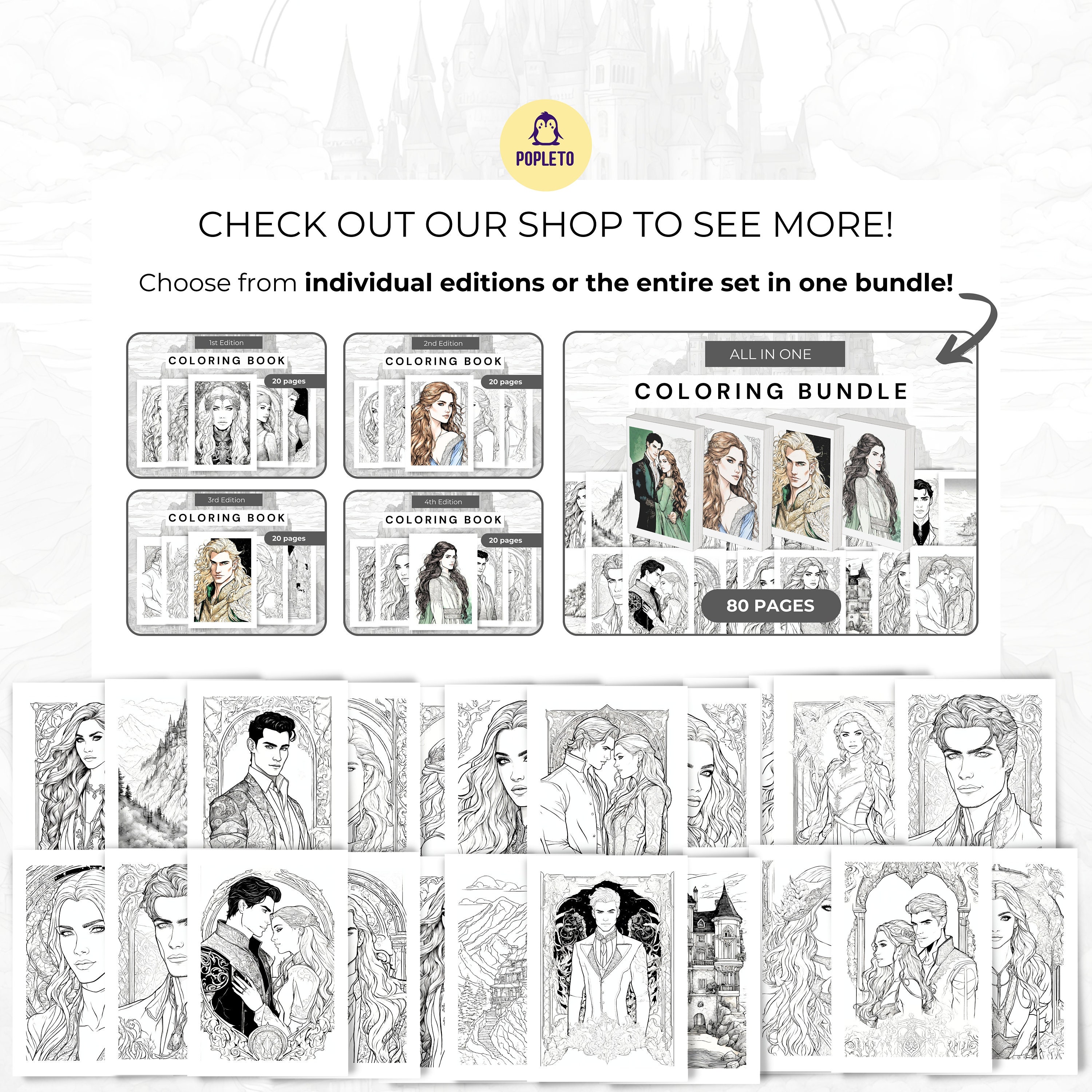 ACOTAR Inspired Printable Bundle: Coloring Pages, Bookmarks, Planner - Etsy