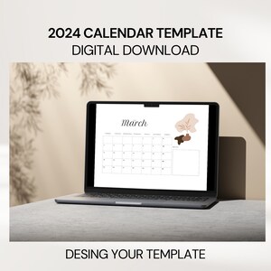 2024 Year Calendar Canva Template Editable and Printable 2024 Wall ...