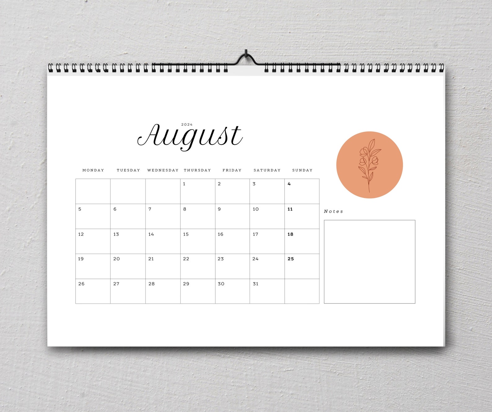 2024 Calendar, Digital Elegant Calendar, Printable PDF: Organize Your ...