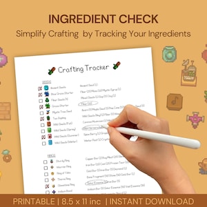 Stardew Valley Crafting Tracker Printable PDF - Keep Your Crafting ...
