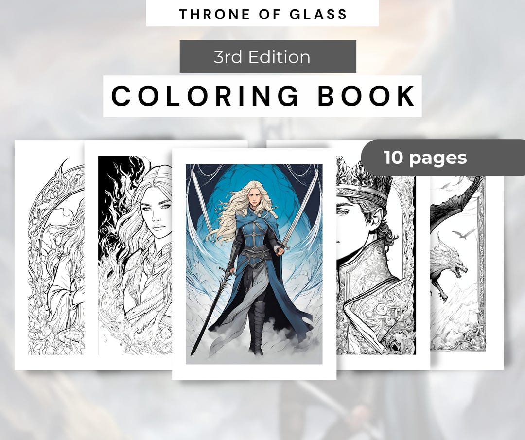 3rd Edition Throne of Glass Inspired 10 Coloring Pages Rowan Aeilin ...