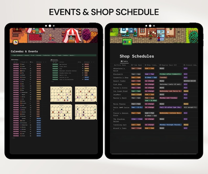 Ultimate Stardew Valley Planner: Notion Template With 12 Databases ...