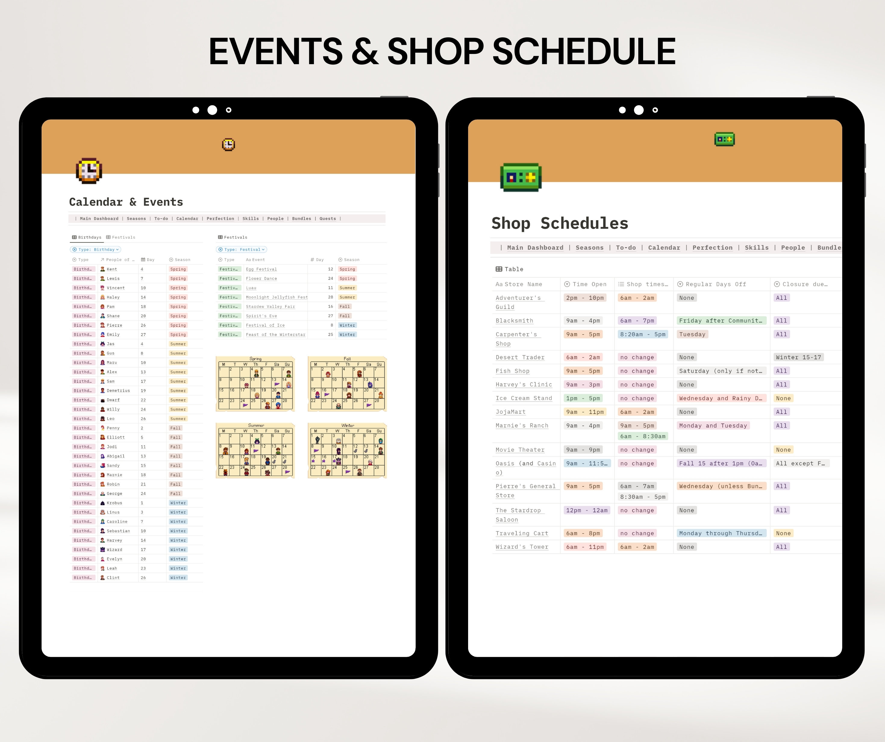 Custom Stardew Valley Notion Planner Bundle With 12 Databases - Etsy