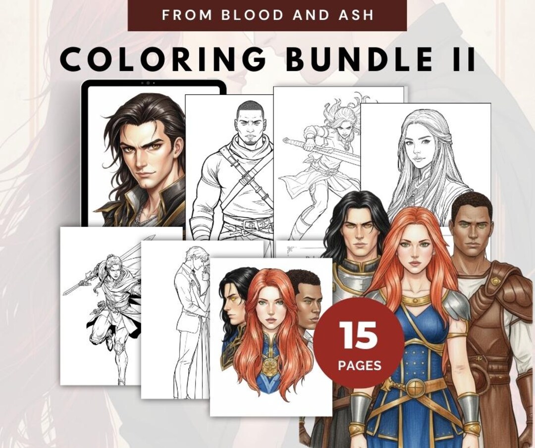 From Blood and Ash Coloring Pages | FBAA Merch Printable | Fantasy ...