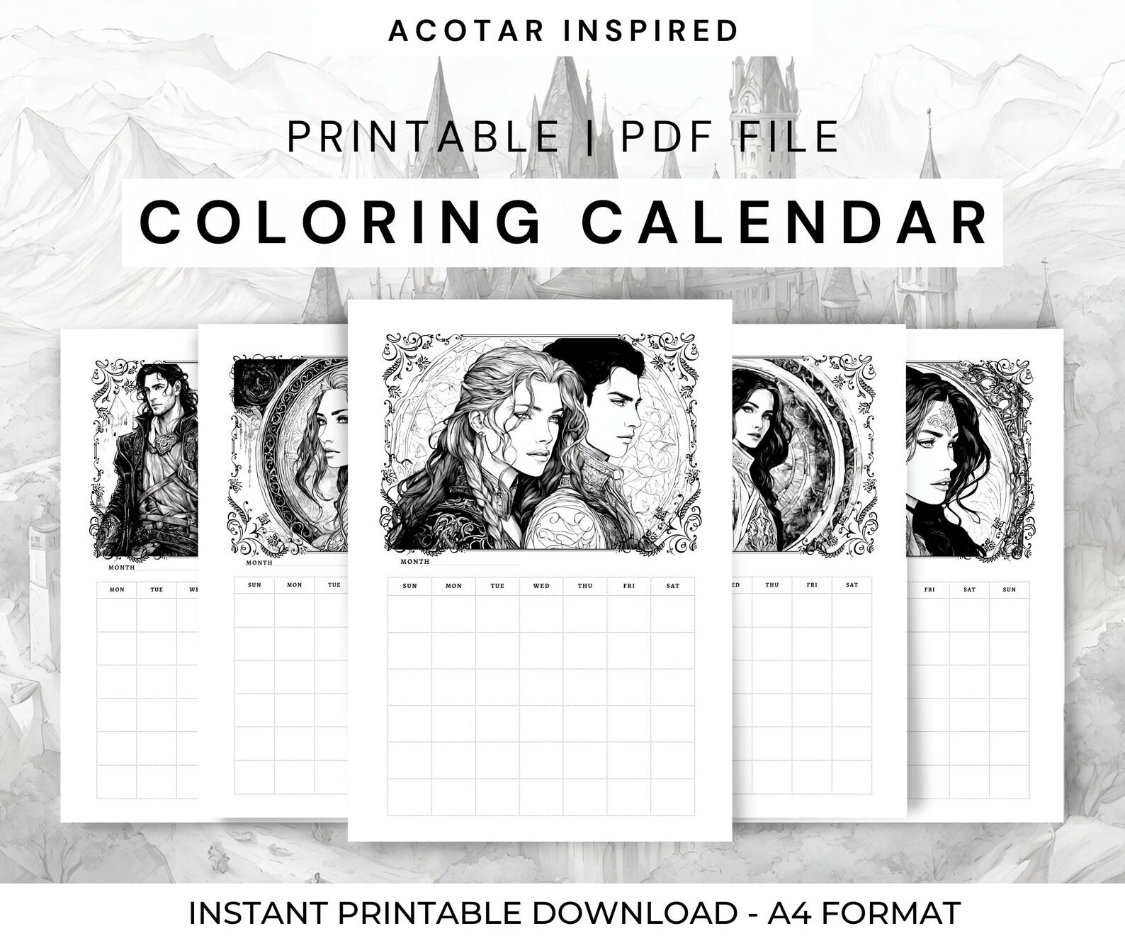 ACOTAR Coloring Calendar Dive Into the Magical World of Sarah J Maas ...