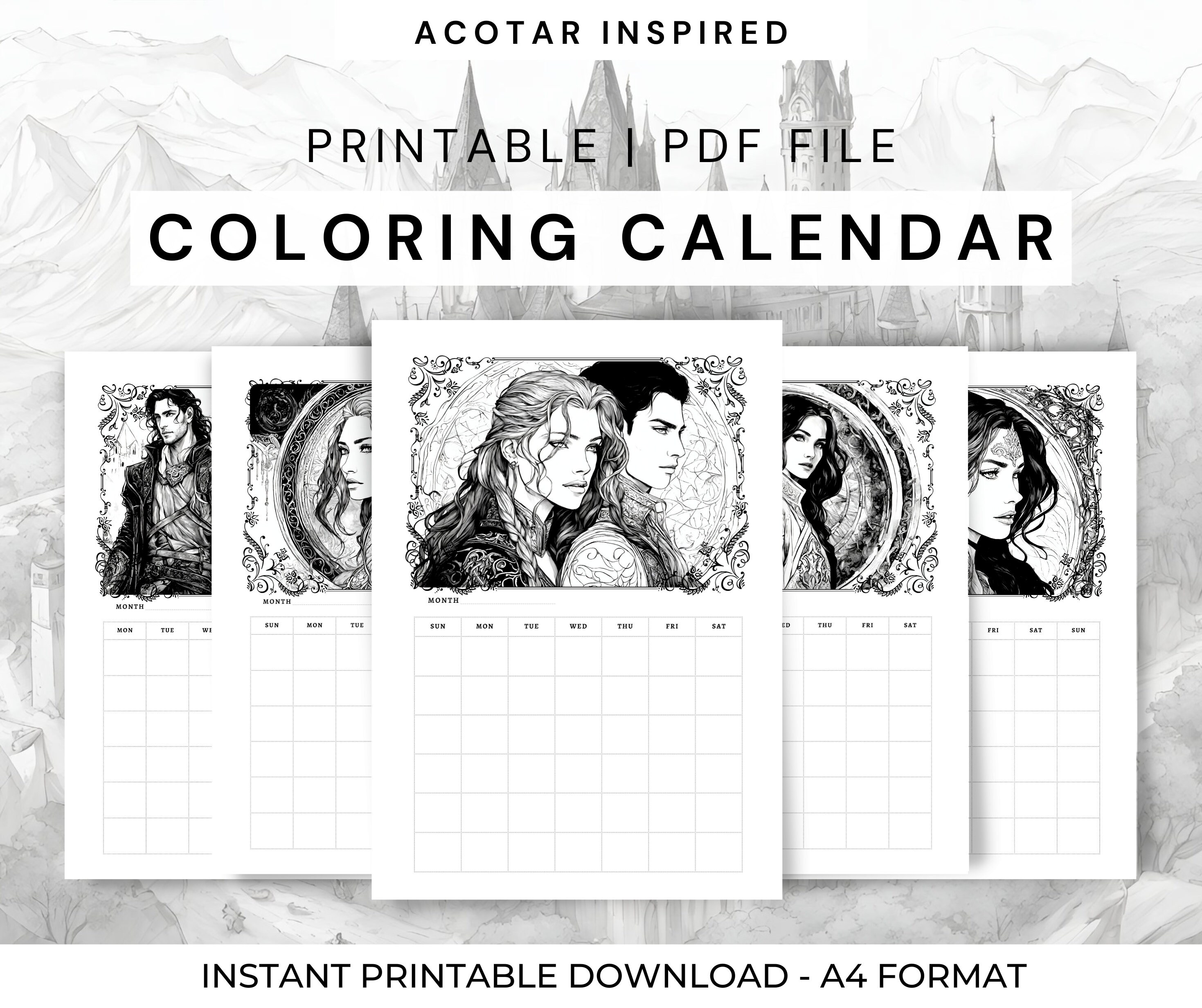 ACOTAR Coloring Calendar Dive Into the Magical World of Sarah J Maas ...