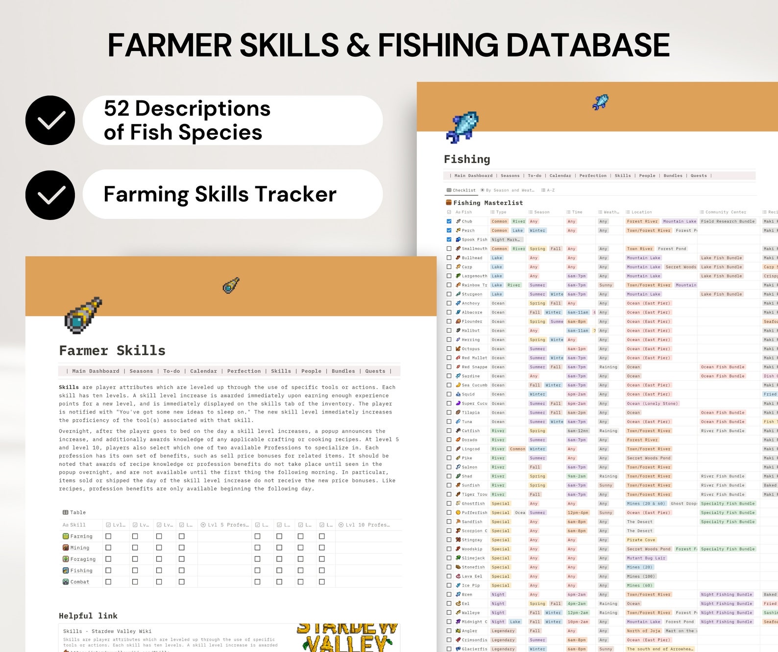 Custom Stardew Valley Notion Planner Bundle With 12 Databases - Etsy