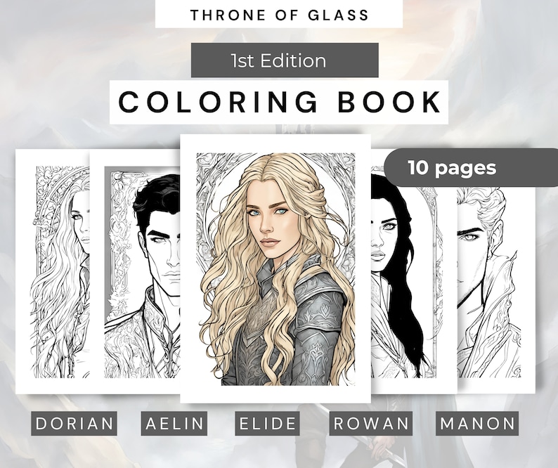 Throne of Glass Coloring Pages: SJM Fan Art (PDF Download) - Etsy