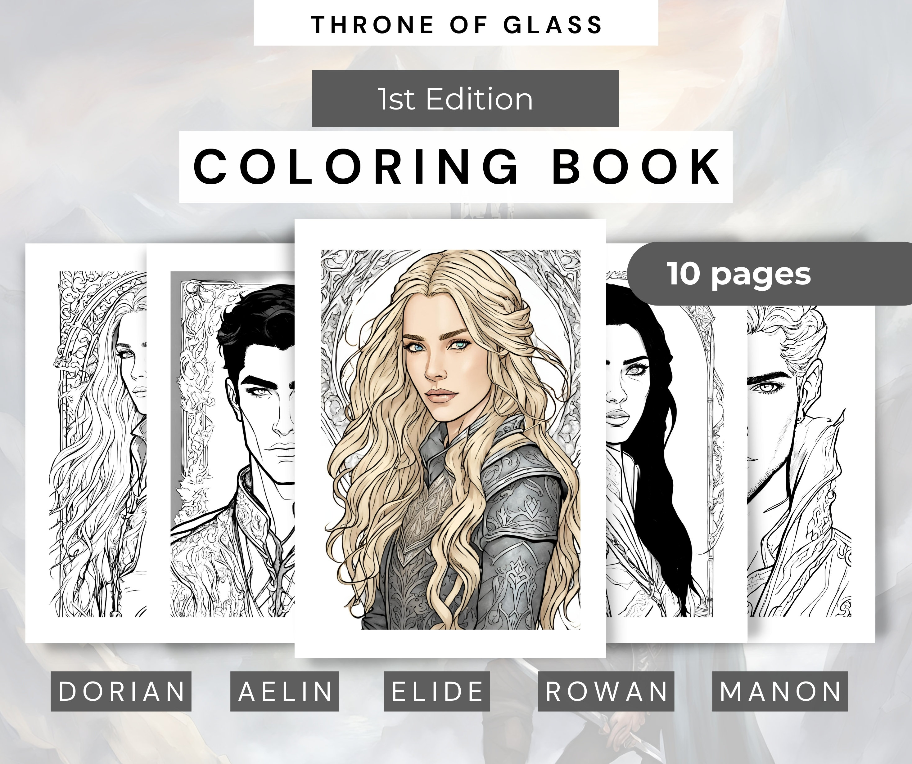 Throne of Glass Coloring Pages: SJM Fan Art (PDF Download) - Etsy