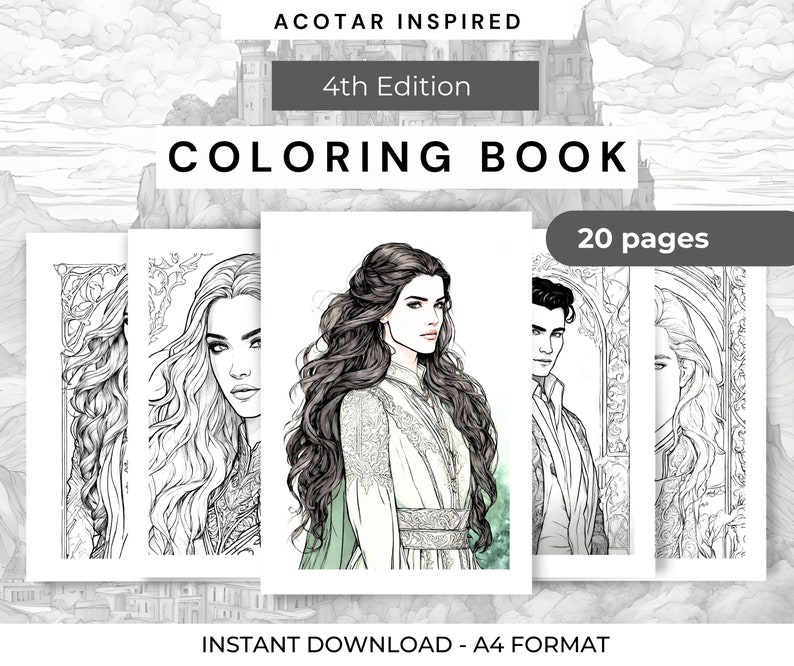 ACOTAR Coloring Book Dive Into the Magical World of Sarah J Maas SJM ...
