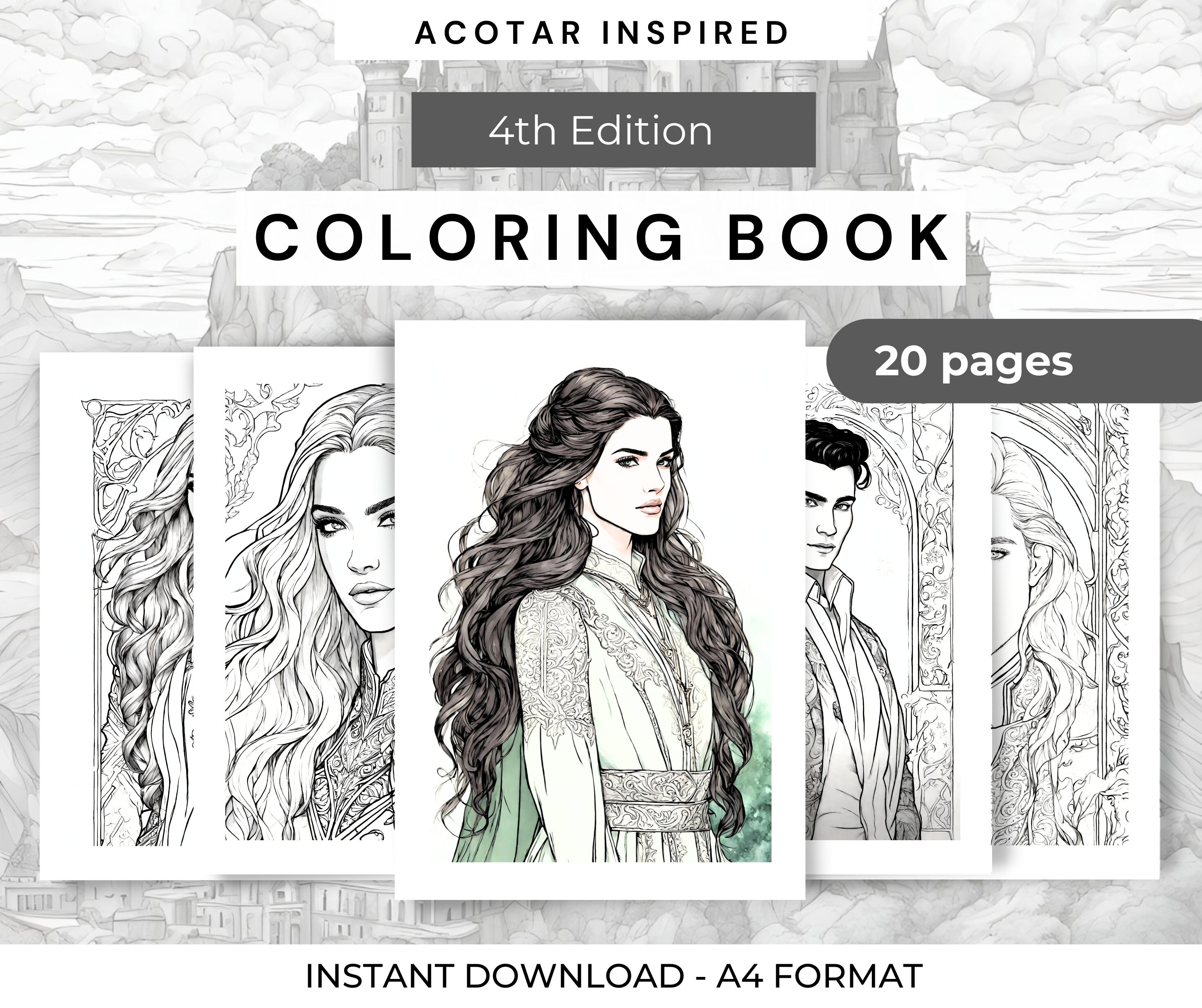ACOTAR Coloring Book Dive Into the Magical World of Sarah J Maas SJM ...
