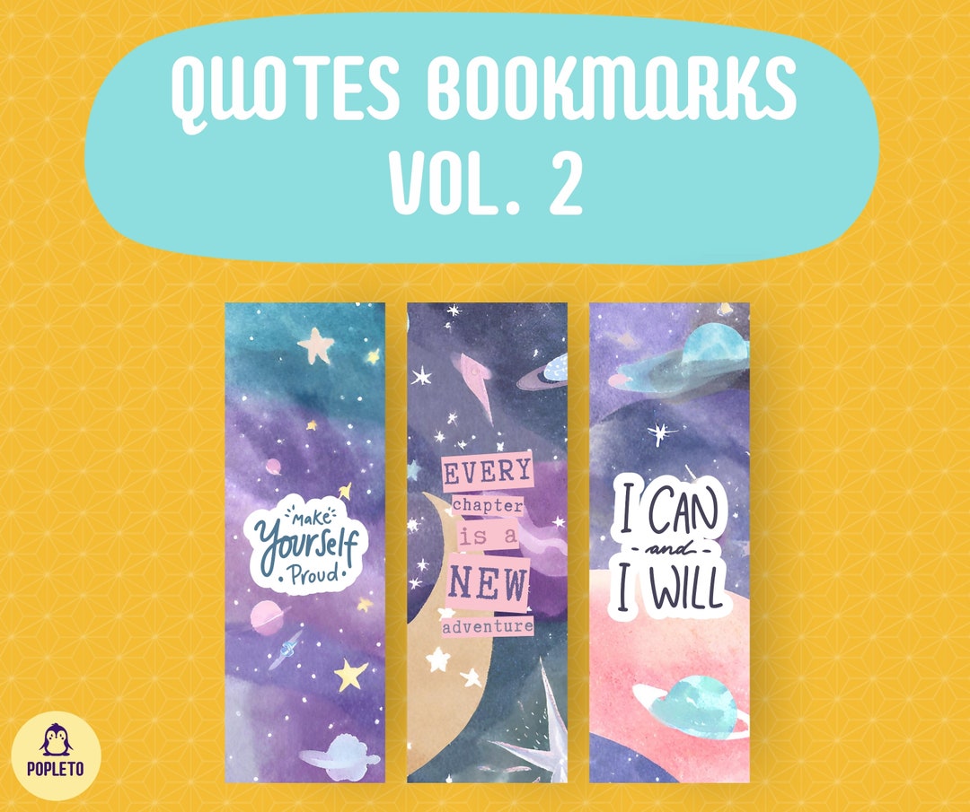 Inspirational Quotes Bookmarks Vol. 2 Digital Printable Set, Digital ...