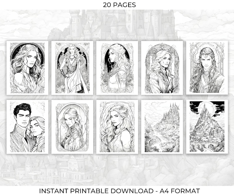 ACOTAR Coloring Book Dive Into the Magical World of Sarah J Maas SJM ...