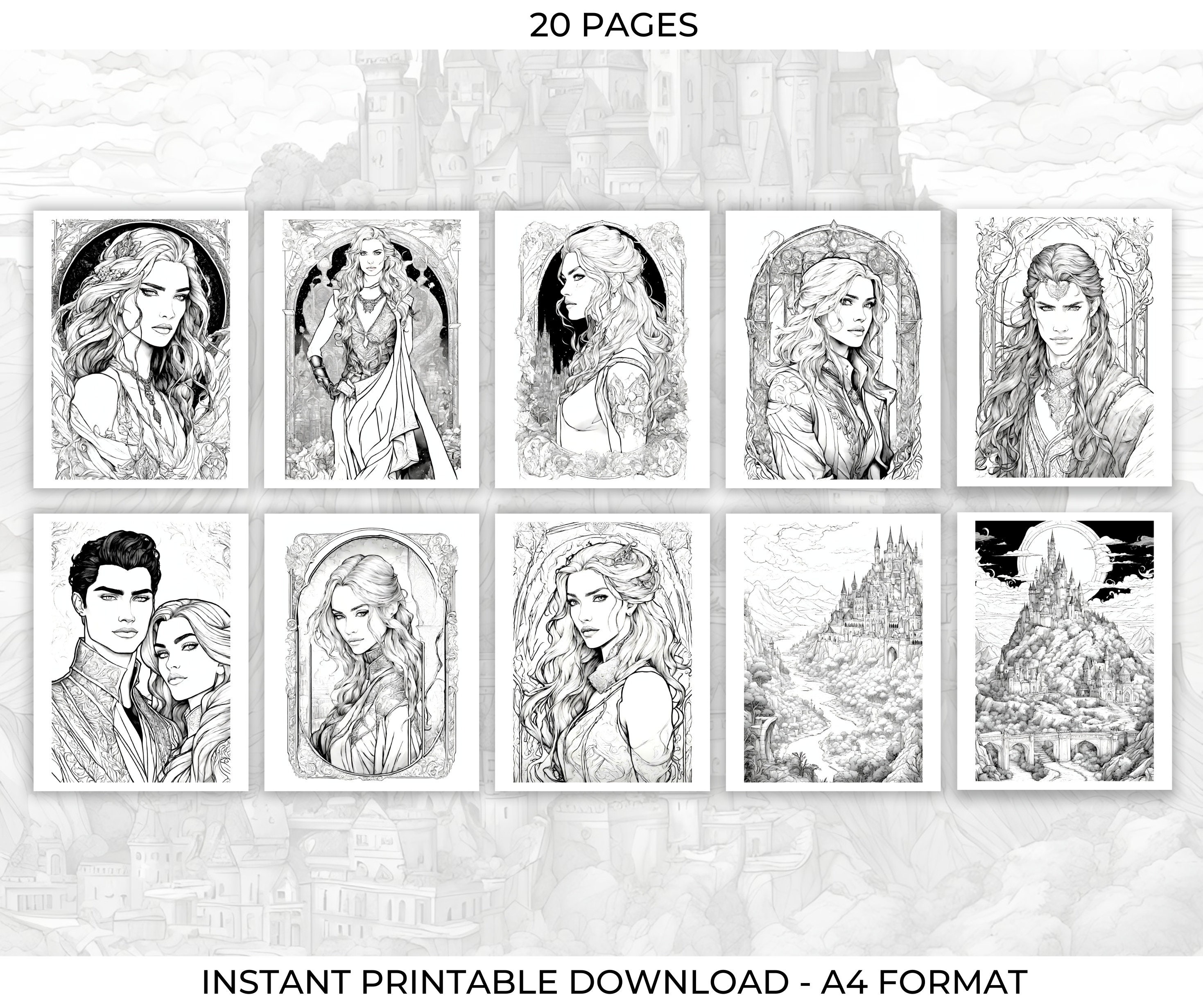 ACOTAR Coloring Book Dive Into the Magical World of Sarah J Maas SJM ...