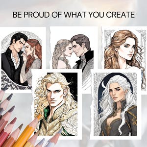 3rd Edition Throne of Glass Inspired 10 Coloring Pages Rowan Aeilin ...
