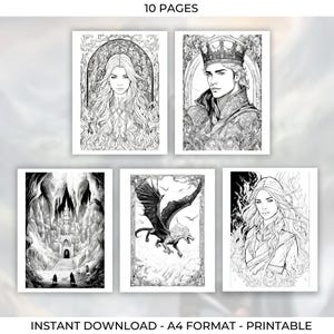 3rd Edition Throne of Glass Inspired 10 Coloring Pages Rowan Aeilin ...