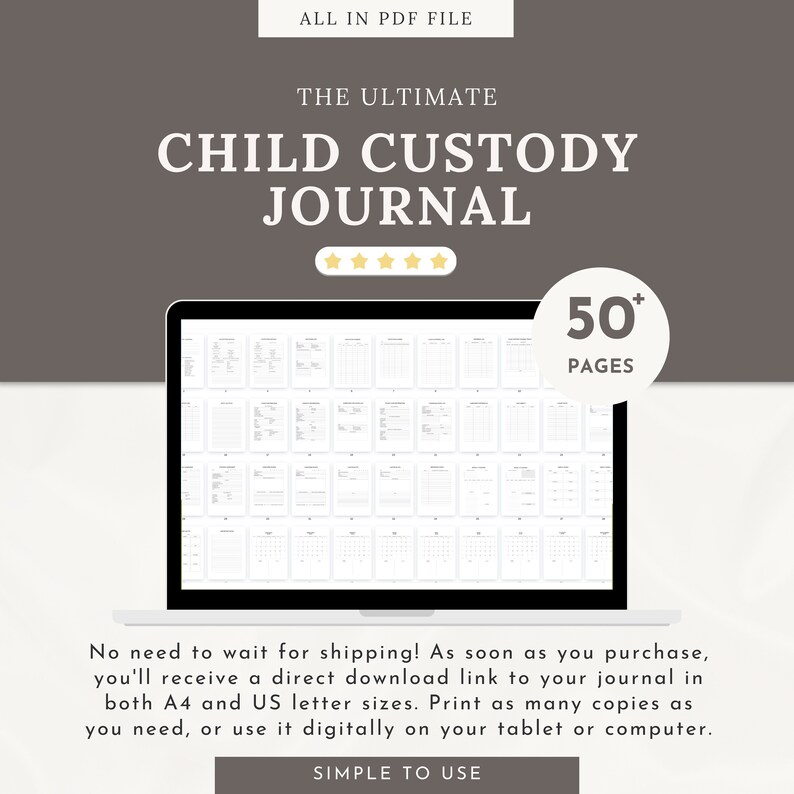 The Ultimate Child Custody Journal -50+ Pages PDF Planner for Co ...