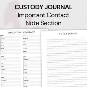 Printable Child Custody Journal: Co-parenting Planner (A4, Digital ...