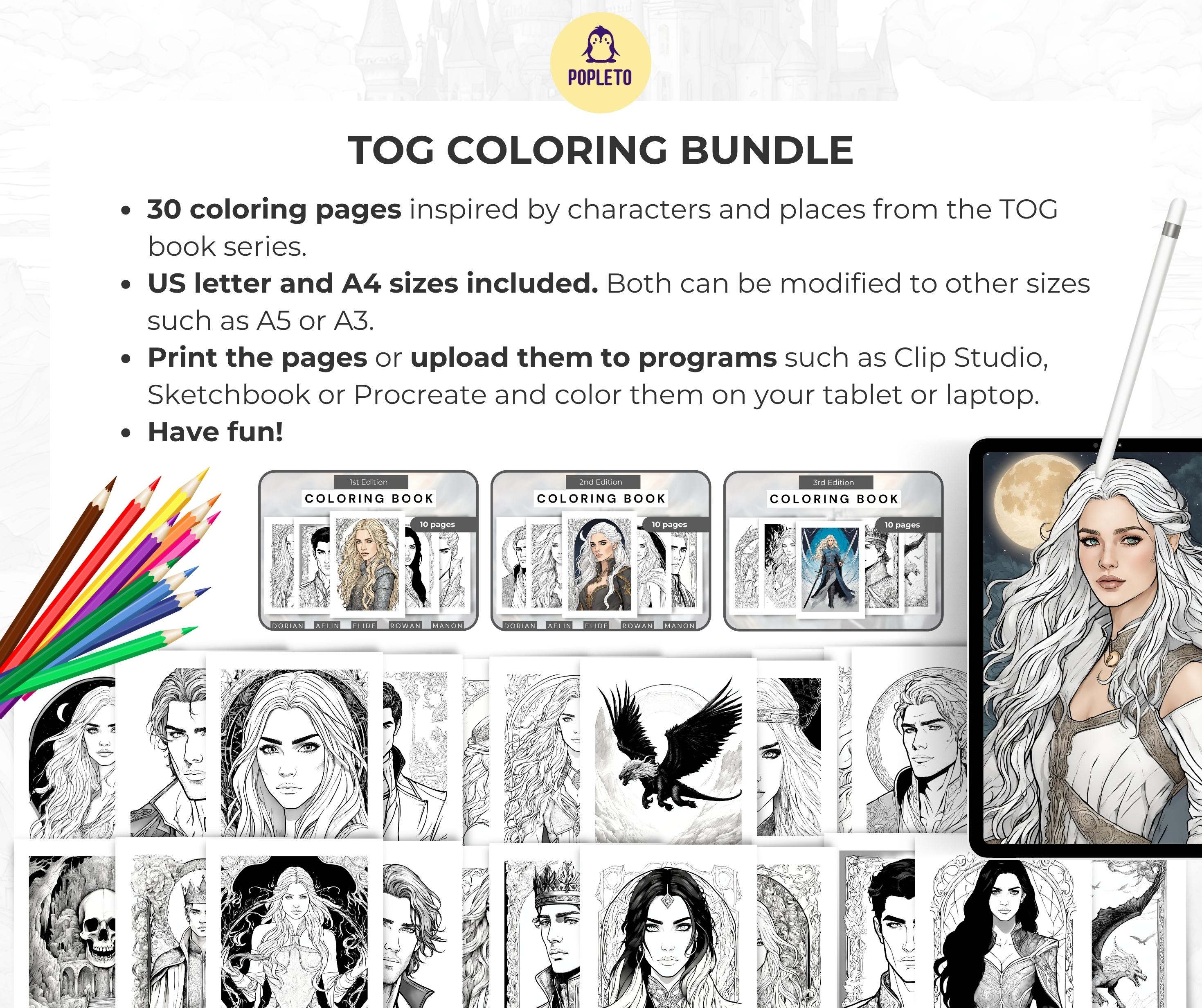 Throne of Glass Coloring Pages: SJM Fan Art (PDF Download) - Etsy