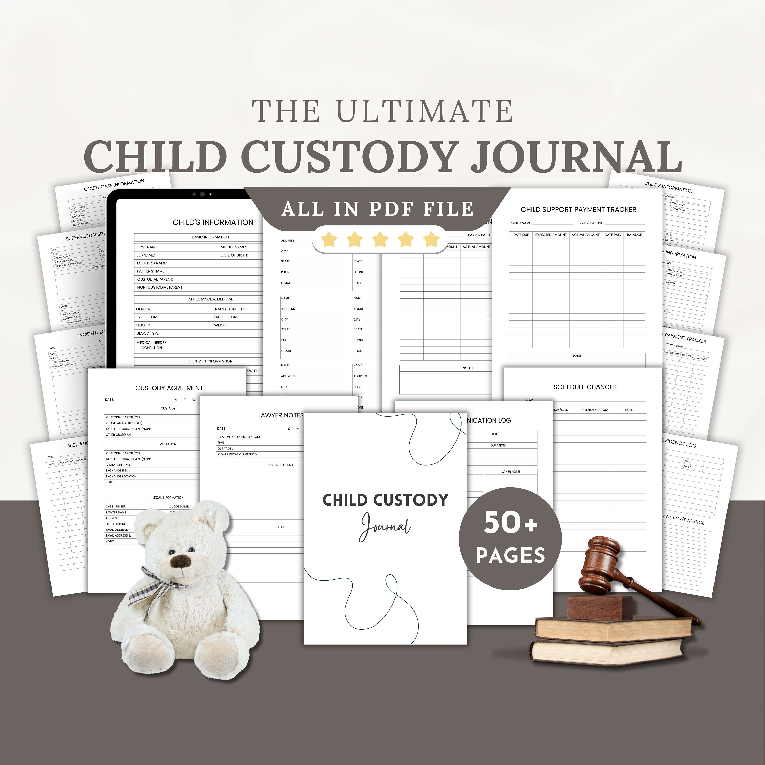 The Ultimate Child Custody Journal -50+ Pages PDF Planner for Co ...