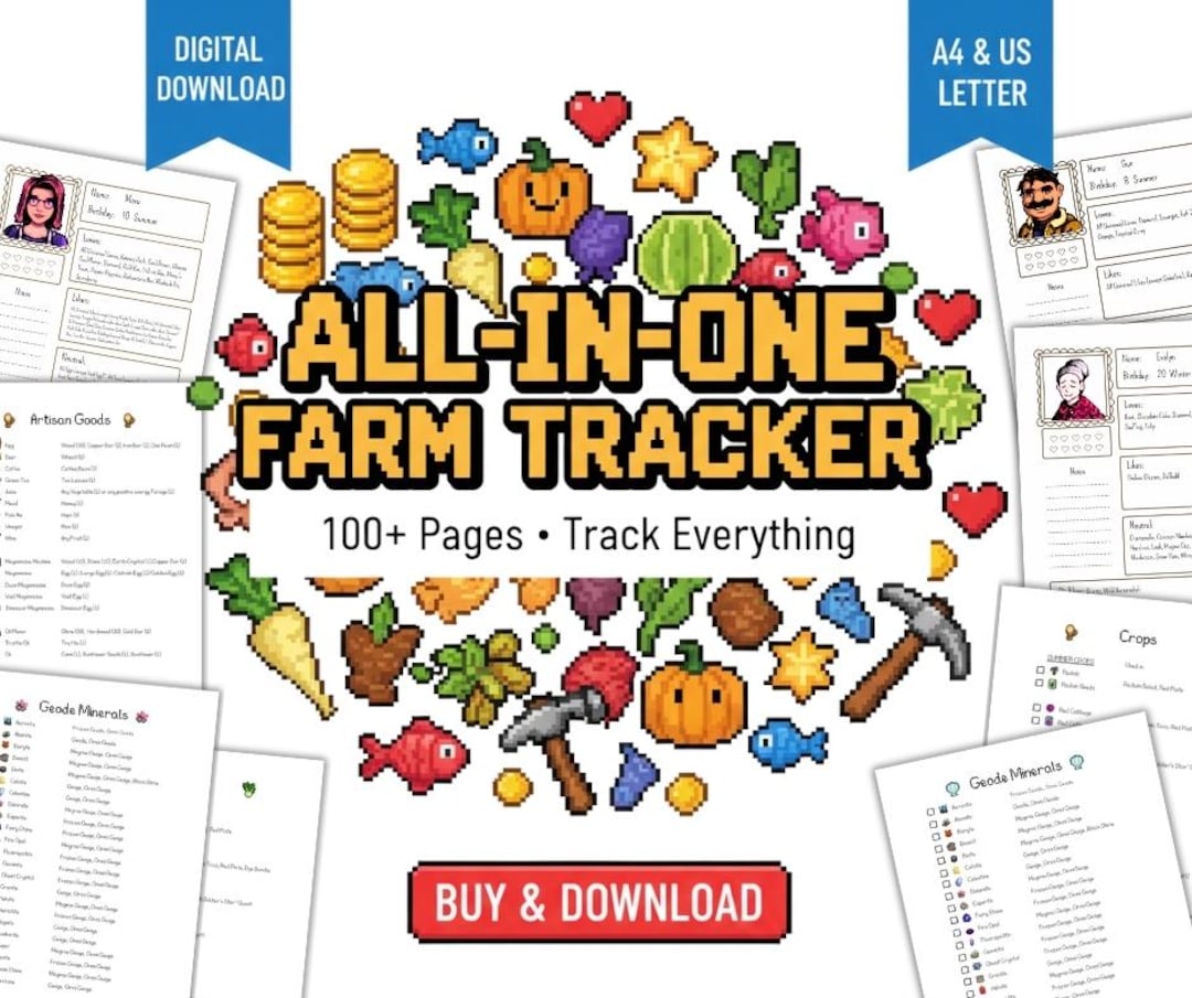 Stardew Valley Tracker Bundle – Printable Planner, 100+ Pages (PDF ...