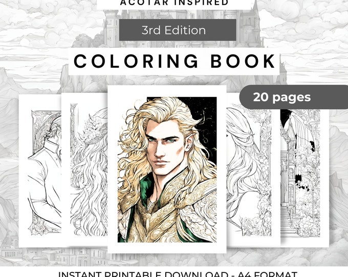 60 Magical Fantasy Coloring Book Pages for Kids Adults, Fairytale ...