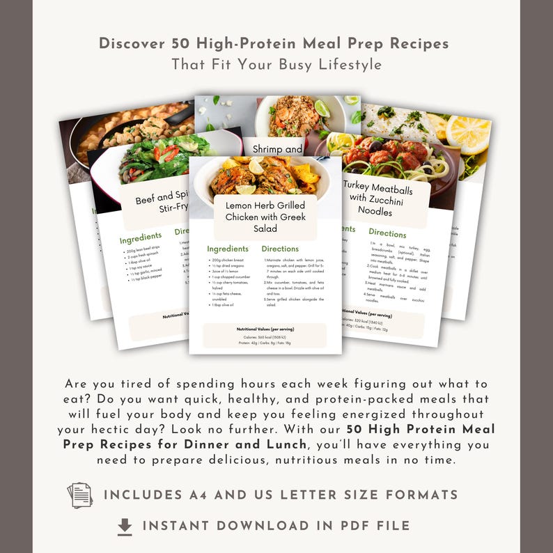 50 High Protein Ideas for Lunch and Dinner Nutritious Protein Meal Prep ...