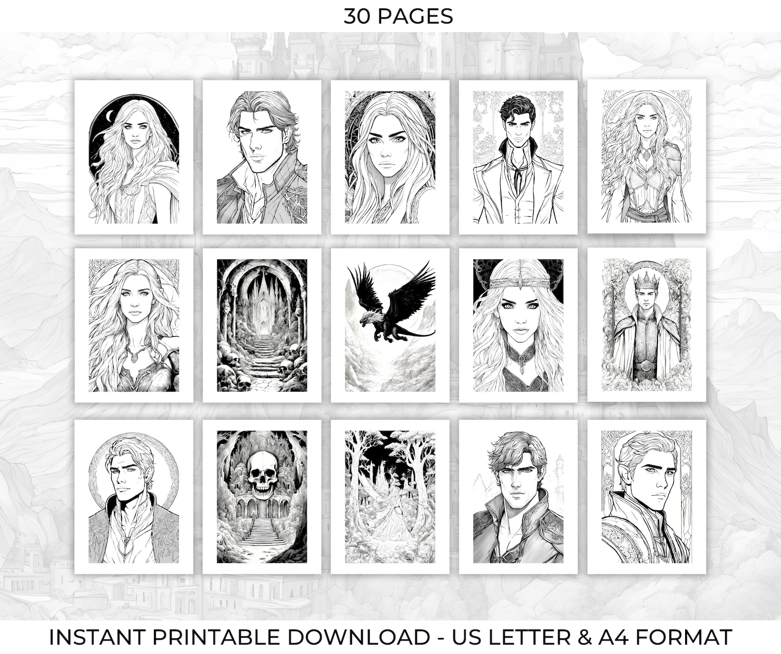 Throne of Glass Coloring Pages: SJM Fan Art (PDF Download) - Etsy