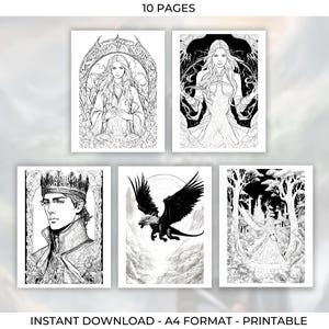 3rd Edition Throne of Glass Inspired 10 Coloring Pages Rowan Aeilin ...