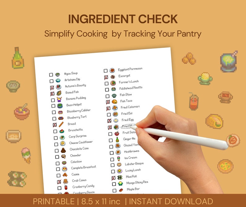 Stardew Valley Cooking Checklist - Cooking Collection in 2 Pages ...