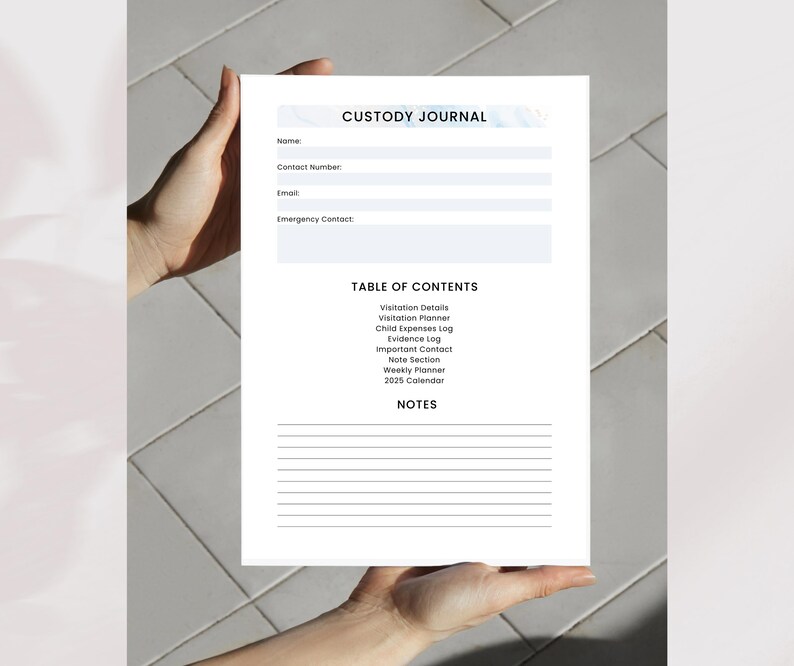 2025 Child Custody Journal: Co-parenting Planner (PDF Download) - Etsy