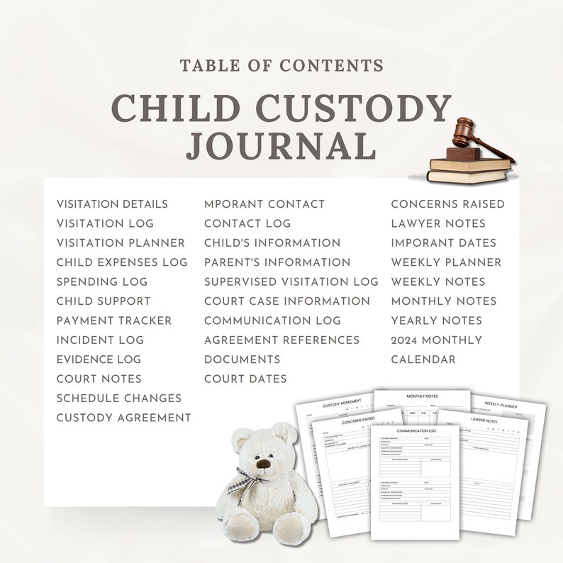 The Ultimate Child Custody Journal -50+ Pages PDF Planner for Co ...