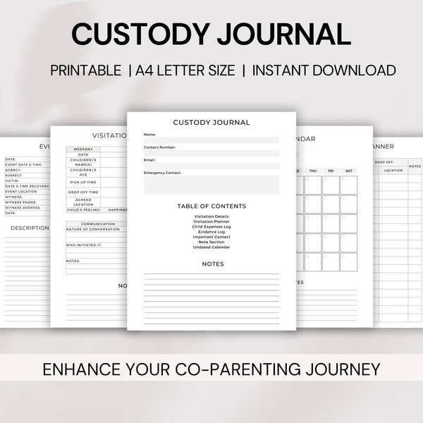 Coparenting Visitation Journal - Etsy
